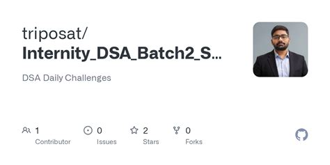 Github Triposatinternitydsabatch2satyamtripathi Dsa Daily