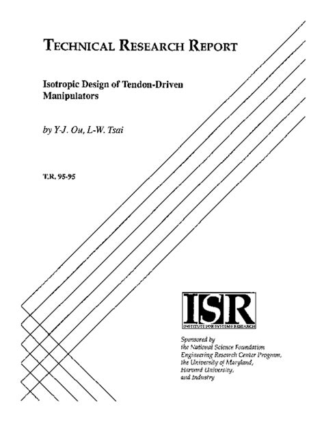 Pdf Isotropic Design Of Tendon Driven Manipulators