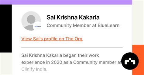 Sai Krishna Kakarla Community Member At Bluelearn The Org