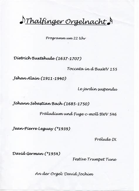 Programme Und Presse David Jochim