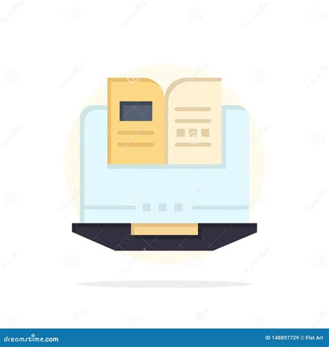 Laptop Computer Book Hardware Abstract Circle Background Flat Color Icon Stock Vector