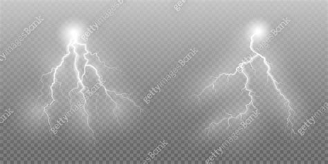 Realistic Lightning Flash Effect Thunderstorm And Lightning Shining