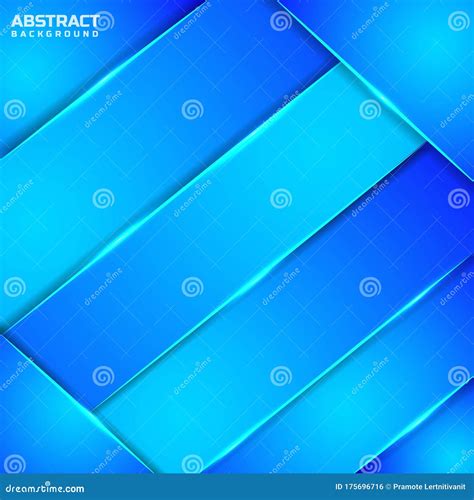 Abstract Blue Color Geometric Overlap Layer Background With Lighting