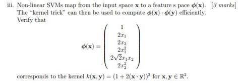 Solved Iii Non Linear Svms Map From The Input Space X To A