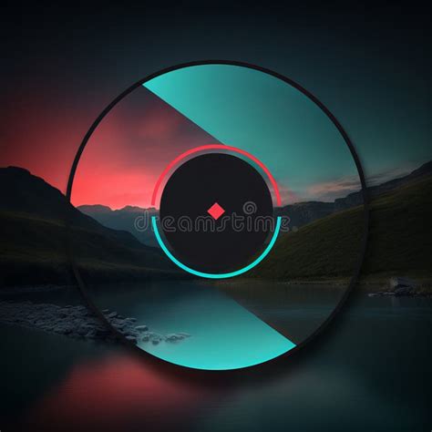 A Circular Clock With A Red Blue And Green Design Stock Illustration