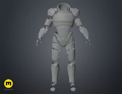 N7 Male Shepard Armor Mass Effect 3d Model By 3d Mon On Thangs