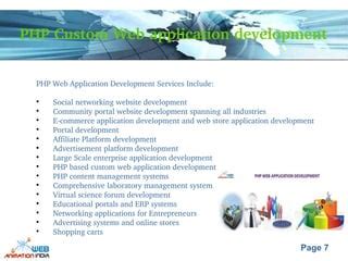 PHP Custom Web Application Development PPT Programming Languages Computing