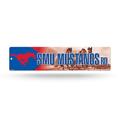 Southern Methodist Mustangs Ncaa 16 Street Sign For Garage Office