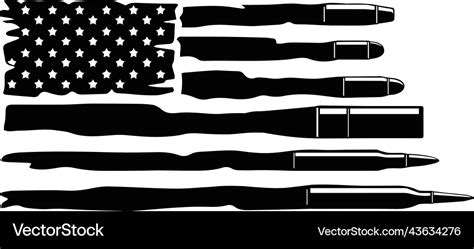 Bullet Flag Usa American Rifle Pistol Handgun Vector Image