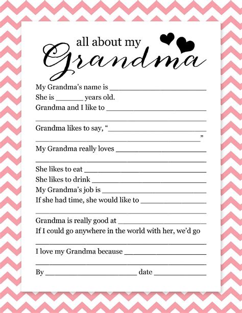 All About My Grandma Printable Free Web This All About My Grams Free