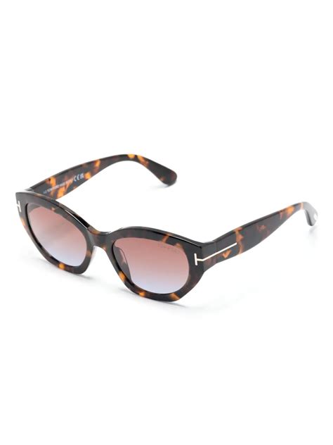 Tom Ford Eyewear Tortoiseshell Cat Eye Frame Sunglasses Brown
