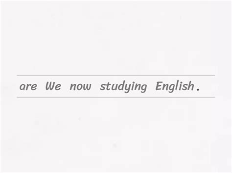 Present Continuous Tense Jumble Words Unjumble