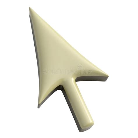 Creamy Beige 3d Cursor Pointer Icon Design Element Stock Illustration