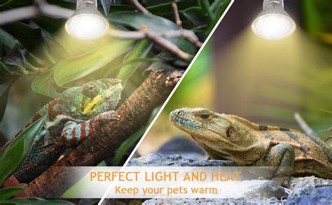 Easyivy Reptilien Wärmelampe Terrarium E27 50w Uva Uvb Lampe