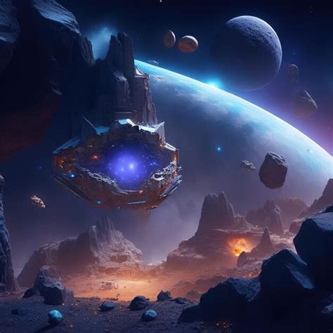 Premium Ai Image Asteroid Mining Colony