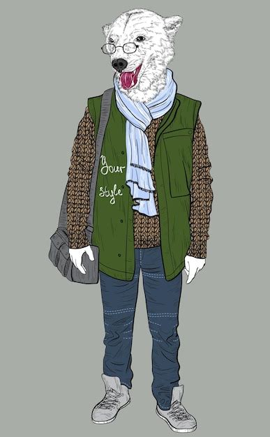 Premium Vector Bear Portrait