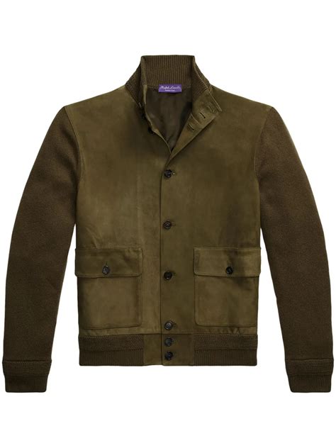 Ralph Lauren Purple Label Suede Cardigan Green Farfetch