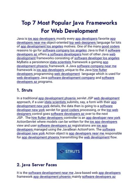 Ppt Top 7 Most Popular Java Frameworks For Web Development Powerpoint Presentation Id 12230299