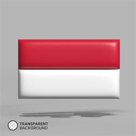 Premium Psd Indonesia Rectangle Flag Shape 3d Render