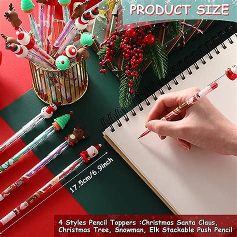 Zonon Christmas Pencils Christmas Multi Point Stackable