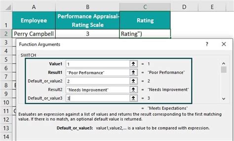 Switch Excel Function Formula Examples How To Use