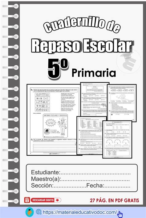 Cuadernillo De Repaso Escolar Sushi