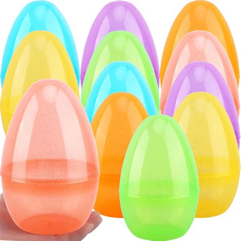 12 Pack 8 Inch Jumbo Easter Eggs Plastic Translucent Easter