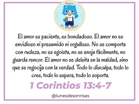 Paciencia Bondad Y Amor Viviendo 1 Corintios 134 7 Lunes De