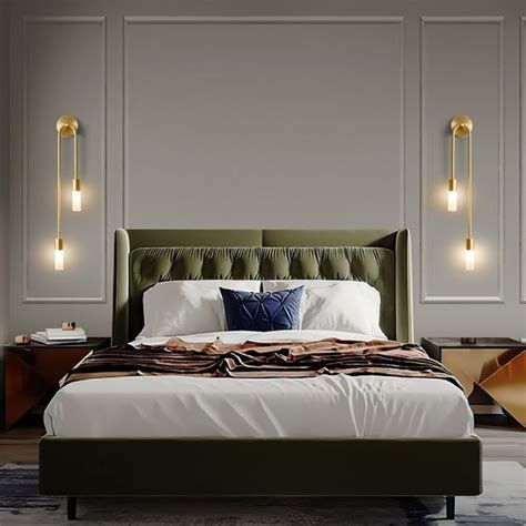 Nordic Style Brass Wall Sconce Cylinder 2 Lights Wall Light With Glass