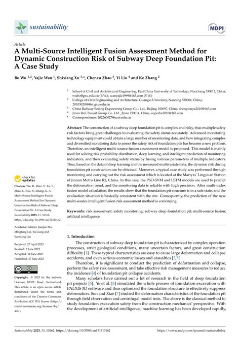 Pdf A Multi Source Intelligent Fusion Assessment Method For Dynamic Construction Risk Of