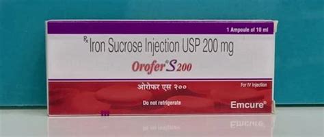 Iron Sucrose Orofer S 200 Mg Injection At ₹ 504 44 Piece In Navi Mumbai