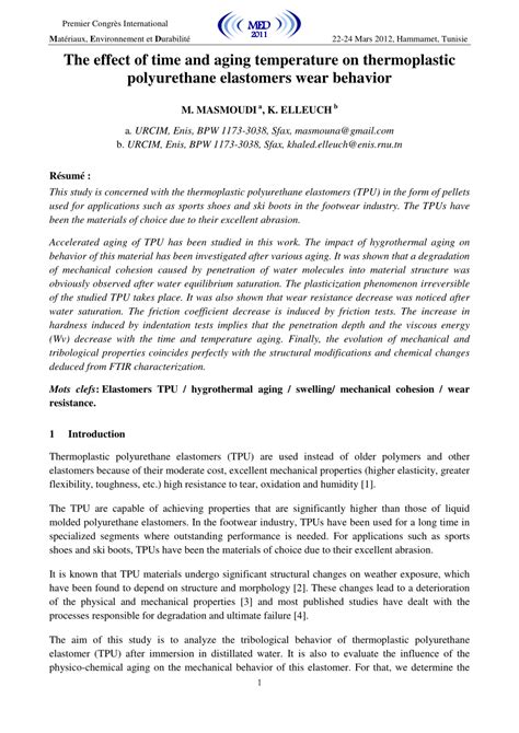 Pdf The Effect Of Time And Aging Temperature On Thermoplastic