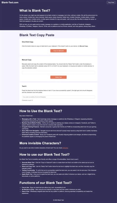 Blank Text Copy And Paste In One Click Invisible Text Invisible