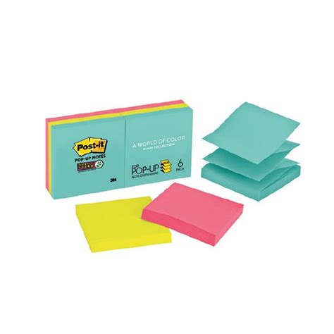포스트잇스티키노트메모지 3m 포스트잇 강한점착용 팝업 Kr330 6 슈퍼노바네온즈 76x76mm 총540장6패드 코랩샵 Kolab 연구용 기자재 실험용