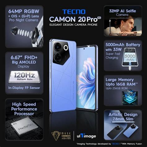 Tecno Camon 20 Pro 5g Serenity Blue 8gb Ram 256gb Storage At ₹ 21900