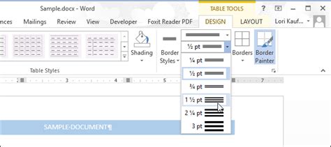 How To Add Borders To Or Change Borders On A Table In Word