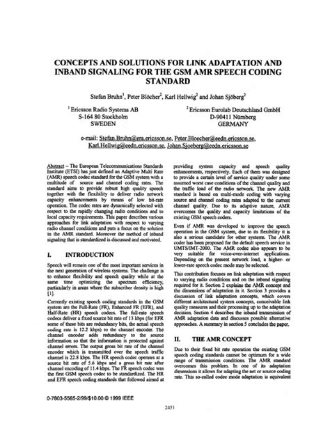 concepts and solutions for link adaption and inband signaling for the