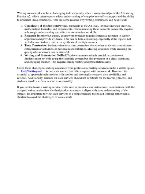 Advancing Physics A2 Coursework Ideas Pdf