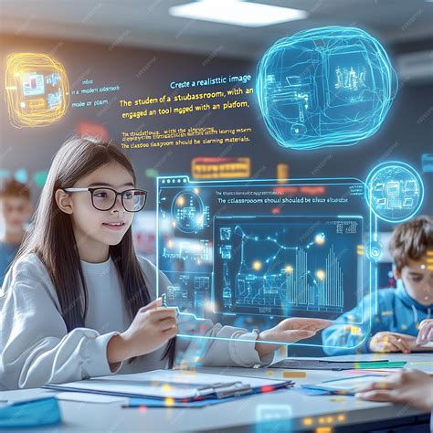 Modern Classroom Technology Students Learning With Vr Premium Ai