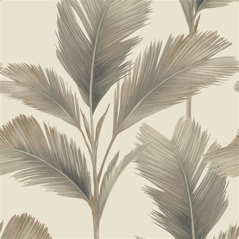 Kailani Palm Leaf Wallpaper Charcoalnatural Hallway Wallpaper