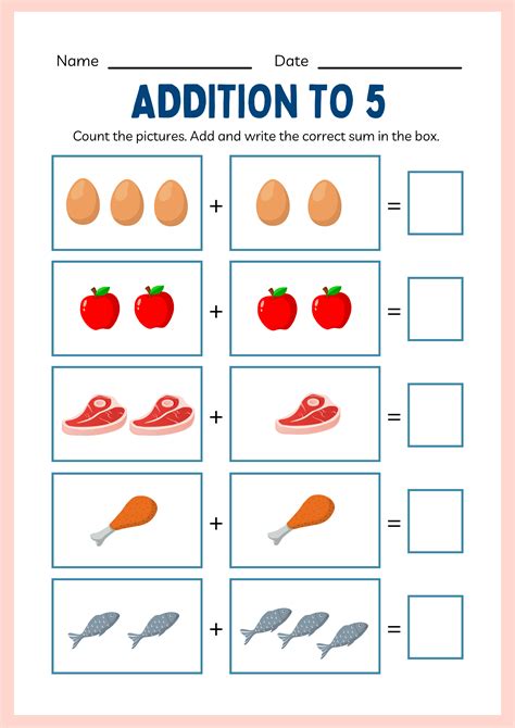 Addition Worksheet For Kindergarten With Pictures Kindergarten