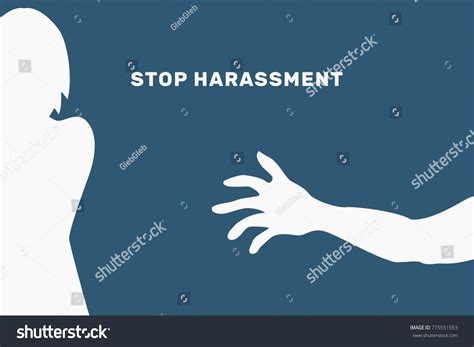 Vector Illustration Sexual Harassment Over Women Stock Vector Royalty