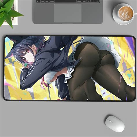 Sexy Cat Anime Girl Desk Mat Waifu Desk Mat Erotic Pose Desk Mat Nude Naked Desk Mat Hot