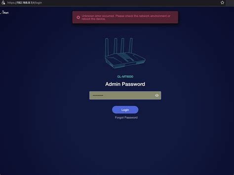 Can T Login To Gl GUI Page Anymore Error Flint Routers GL INet