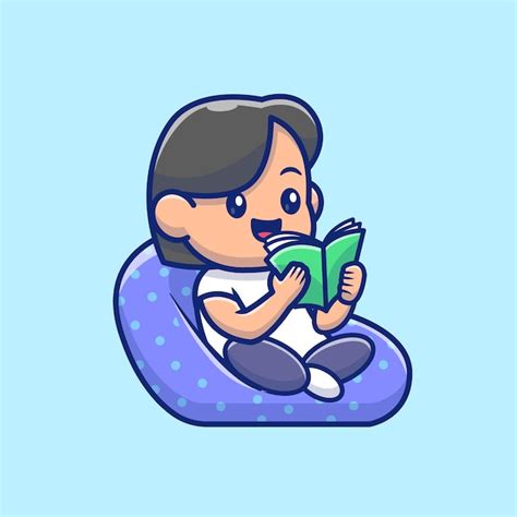 Free Vector Cute Woman Reading Book On Sofa Cartoon Vector Icon