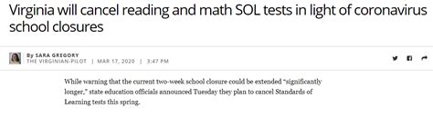 Virginia No Standardized Testing This Spring
