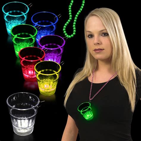 Led Multi Color 2 Ounce Shot Glass Medallion Bar Supplies Drinkware
