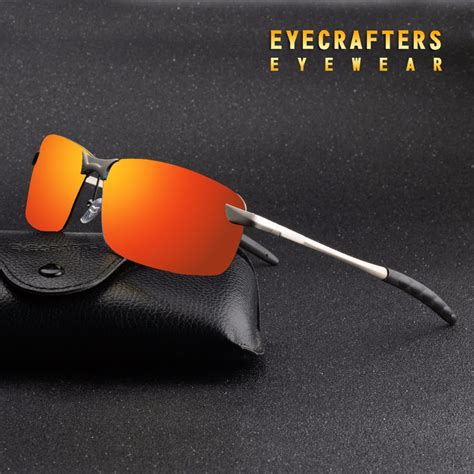 Orange Mens Uv400 Polarized Sunglasses Sports Driving Mirrored Sunglas