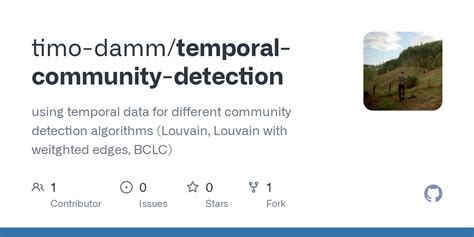 github timo damm temporal community detection using temporal data