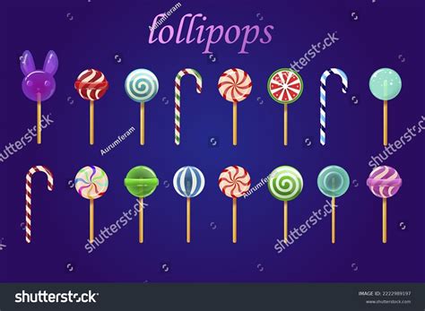 Vector Set Candy Lollipops Stock Vector Royalty Free 2222989197 Shutterstock